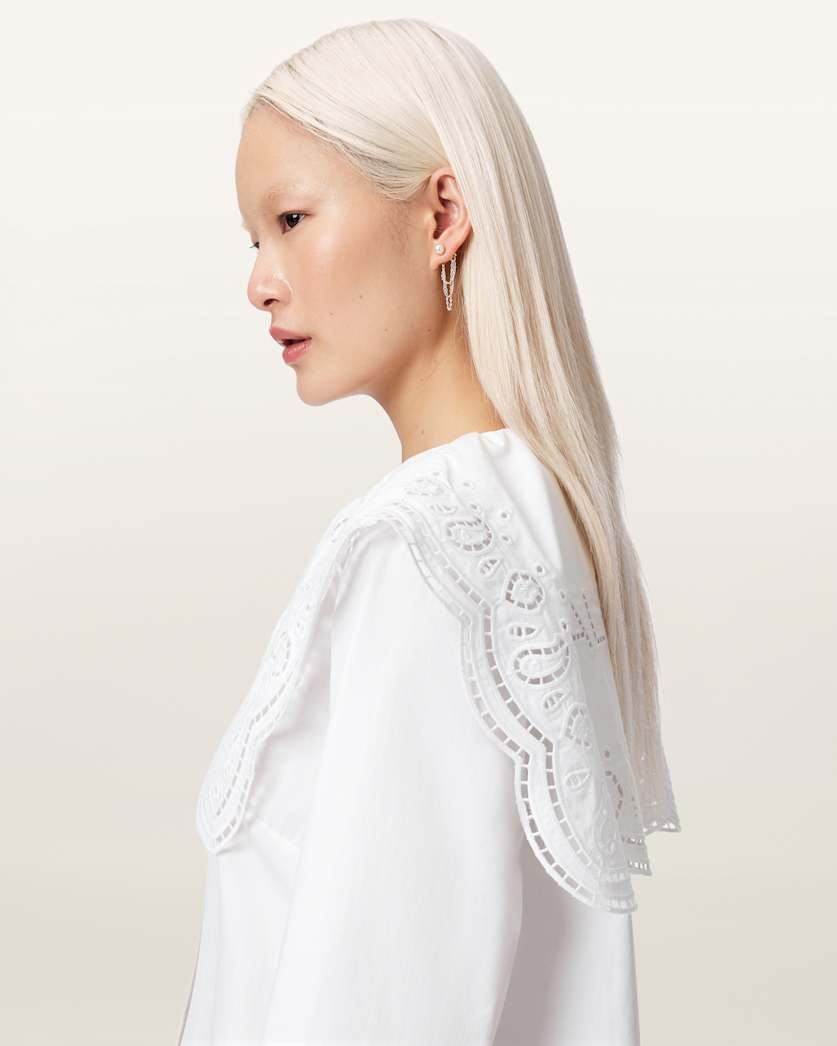 Marie Broiderie Regular Fit Shirt Optic White | ALLSAINTS